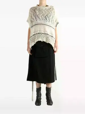 Y’s Tie-detail Open Knit Top