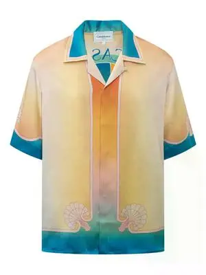 Casablanca Cuban-collar Satin Shirt - Neutrals