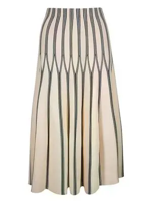 Zimmermann Striped Midi Skirt - Neutrals