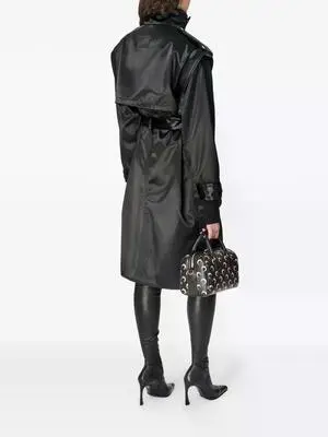 MARINE SERRE Belted Trench Coat With High Neck And Epaulettes
