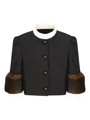 Valentino Garavani Single-breasted Jacket With Fur Trim