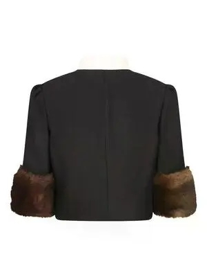 Valentino Garavani Single-breasted Jacket With Fur Trim