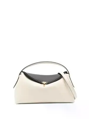 TOTEME T-lock Embroidered Leather Top Handle Bag - Neutrals