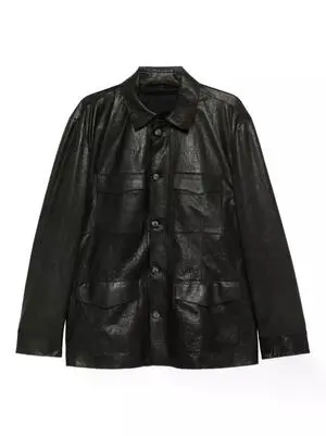 Giorgio Armani Buttoned Pocket Leather Jacket