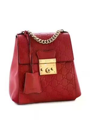 Gucci Padlock Sima Leather Mini Backpack - Red