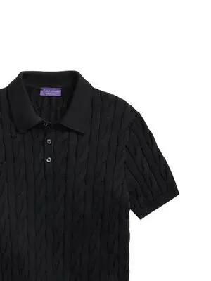 Ralph Lauren Purple Label Cable-knit Polo Sweater
