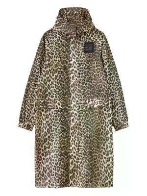 GANNI Leopard-print Zip-up Coat