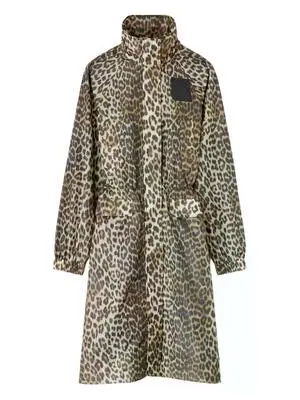GANNI Leopard-print Zip-up Coat