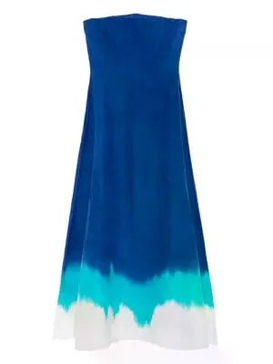 Gabriela Hearst Alessia Strapless Maxi Dress - Blue