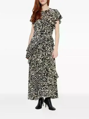 Ulla Johnson Amaia Ruffled Animal-print Maxi Dress - Black