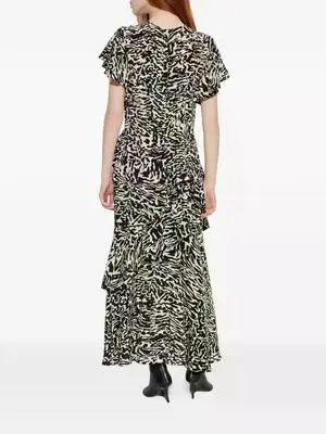 Ulla Johnson Amaia Ruffled Animal-print Maxi Dress - Black
