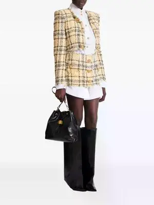 Balmain Mini Glitter Tweed Skirt - Yellow