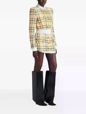 Balmain Mini Glitter Tweed Skirt - Yellow
