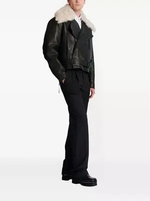 Balmain Shearling-collar Leather Jacket