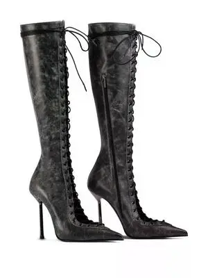 LE SILLA 120mm Collette Lace-up Boots - Grey