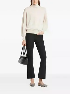 COURREGES Mock-neck Merino Wool Sweater - Neutrals