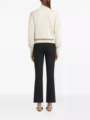 COURREGES Mock-neck Merino Wool Sweater - Neutrals