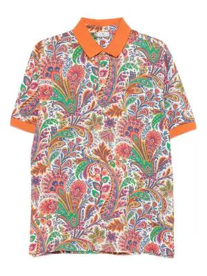 Etro Paisley-print Polo Shirt - Orange