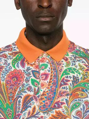 Etro Paisley-print Polo Shirt - Orange