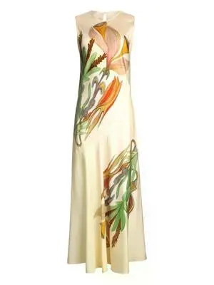 Ulla Johnson Gaea Floral Midi Dress - Neutrals