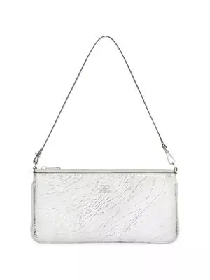 COURREGES Zipped Leather Shoulder Bag - Silver