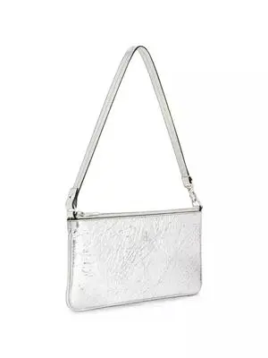 COURREGES Zipped Leather Shoulder Bag - Silver