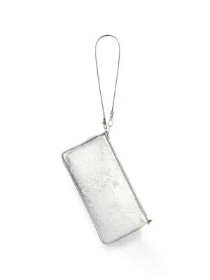 COURREGES Zipped Leather Shoulder Bag - Silver
