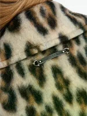 GAELLE Leopard Print Double-breasted Coat