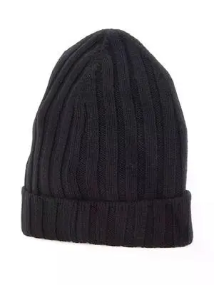 GRAN SASSO Ribbed Beanie - Black