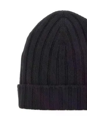 GRAN SASSO Ribbed Beanie - Black