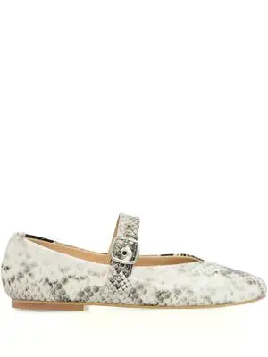 SMILING SHOES Buckle-strap Ballet Flats - White