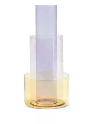 &K AMSTERDAM Cylindrical Tiered Vase - Yellow
