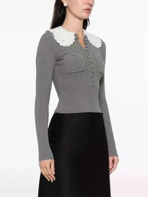 SELF-PORTRAIT Contrasting-collar Top