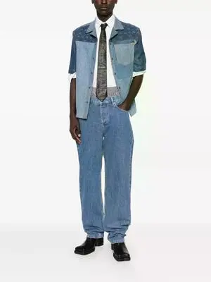 MARINE SERRE Logo-print Jeans - Blue