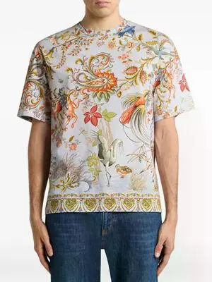 Etro Fauna-print T-shirt - Neutrals