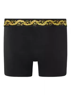 Versace Printed Cotton-jersey Long Trunks
