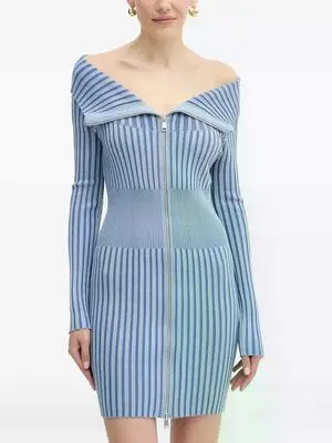 Guess Zip Ribbed Mini Dress