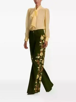 Alice + Olivia Akers Embroidered Trousers