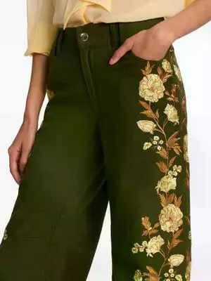 Alice + Olivia Akers Embroidered Trousers