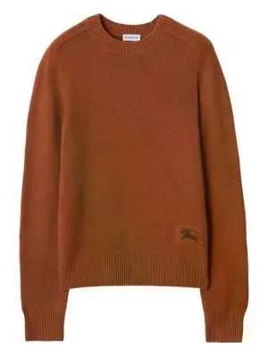 Burberry Equestrian Knight-embroidered Jumper - Brown