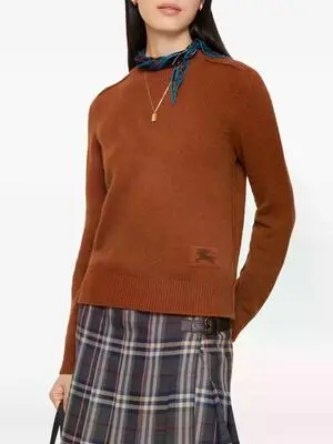 Burberry Equestrian Knight-embroidered Jumper - Brown