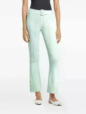COURREGES Belted Ribbed-knit Trousers - Green