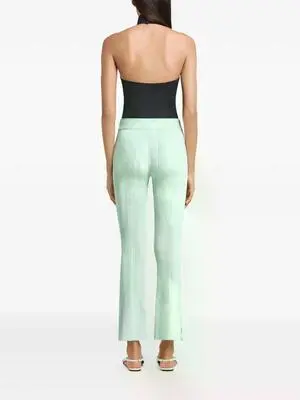 COURREGES Belted Ribbed-knit Trousers - Green