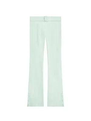 COURREGES Belted Ribbed-knit Trousers - Green