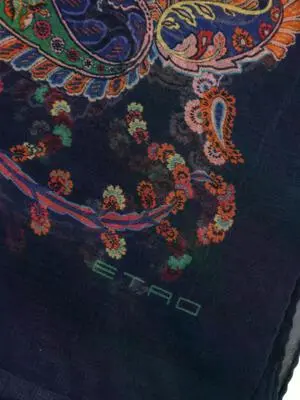 Etro Paisley-print Scarf - Blue