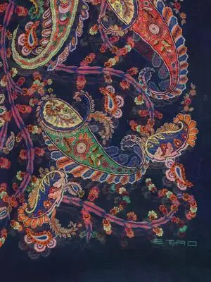 Etro Paisley-print Scarf - Blue