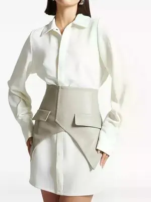 Manière De Voir Corset Shirt Dress - White