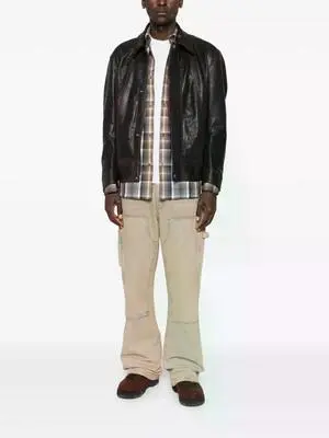 GOLDEN GOOSE Prince Calf Leather Jacket - Brown