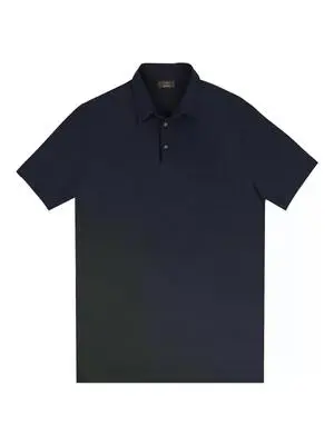 SLOWEAR Short-sleeve Cotton Polo Shirt - Blue