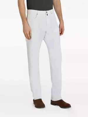 SLOWEAR Straight-leg Jeans With Logo Appliqu - White